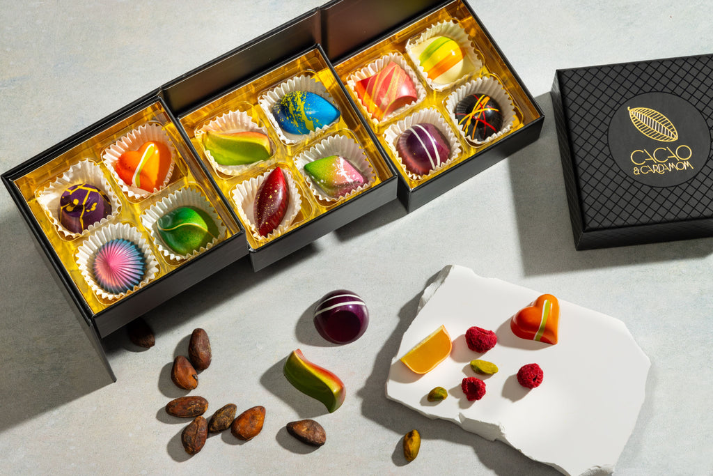 Three Tier Dozen, Signature Collection – Cacao & Cardamom Chocolatier